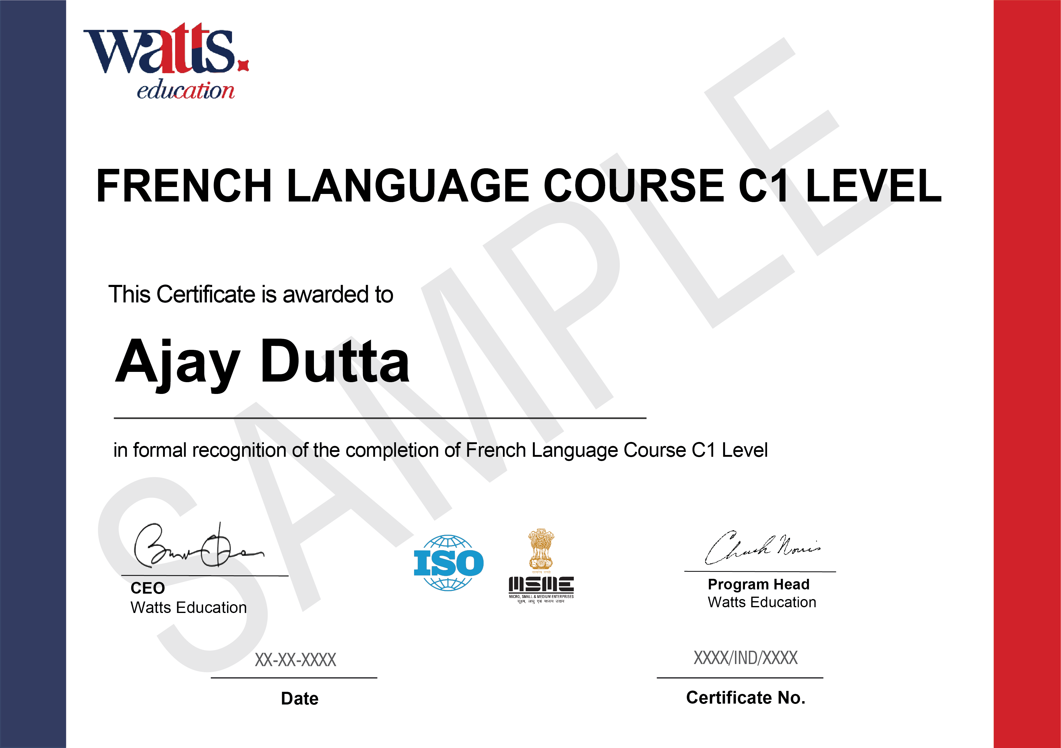 Learn French Language Course C1 Level Online | Watts Education